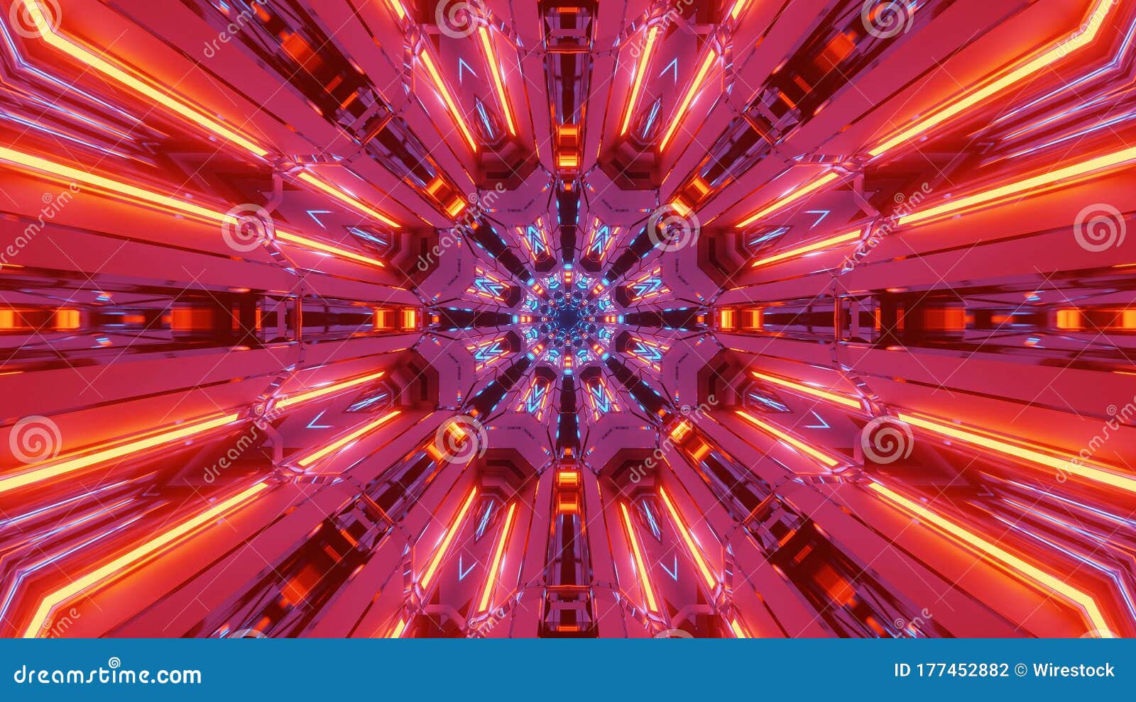 Illustration of Several Red, Yellow and Blue Lights in Motion Flowing ...