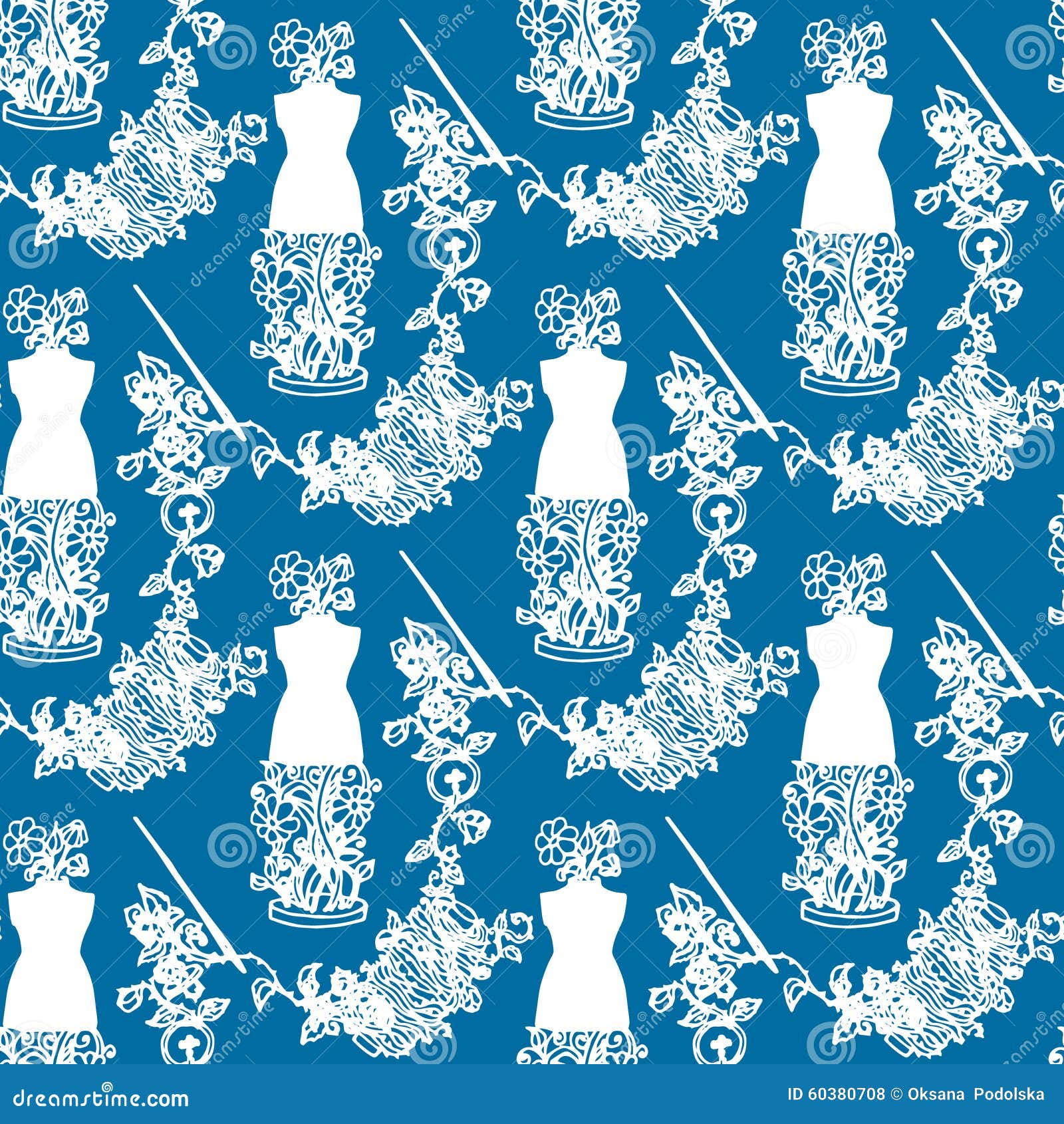 Illustration of Sewing Accessories, Tools for Fashion Design, Dummy ...