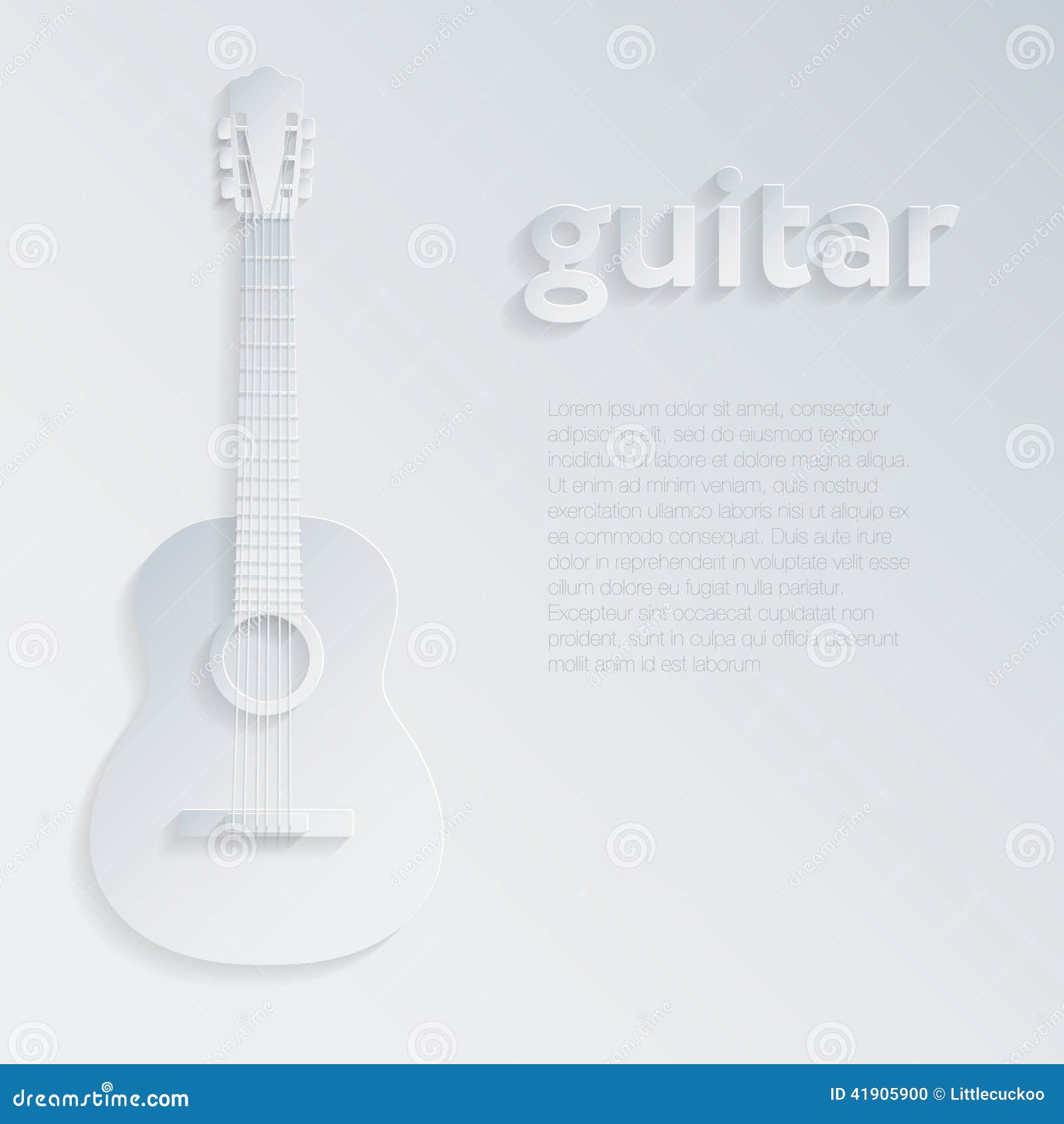 Illustration with a Shadow. Guitar Stock Illustration - Illustration of ...