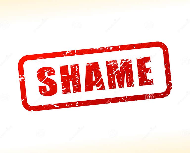Shame red text stamp stock vector. Illustration of announcement - 107539158