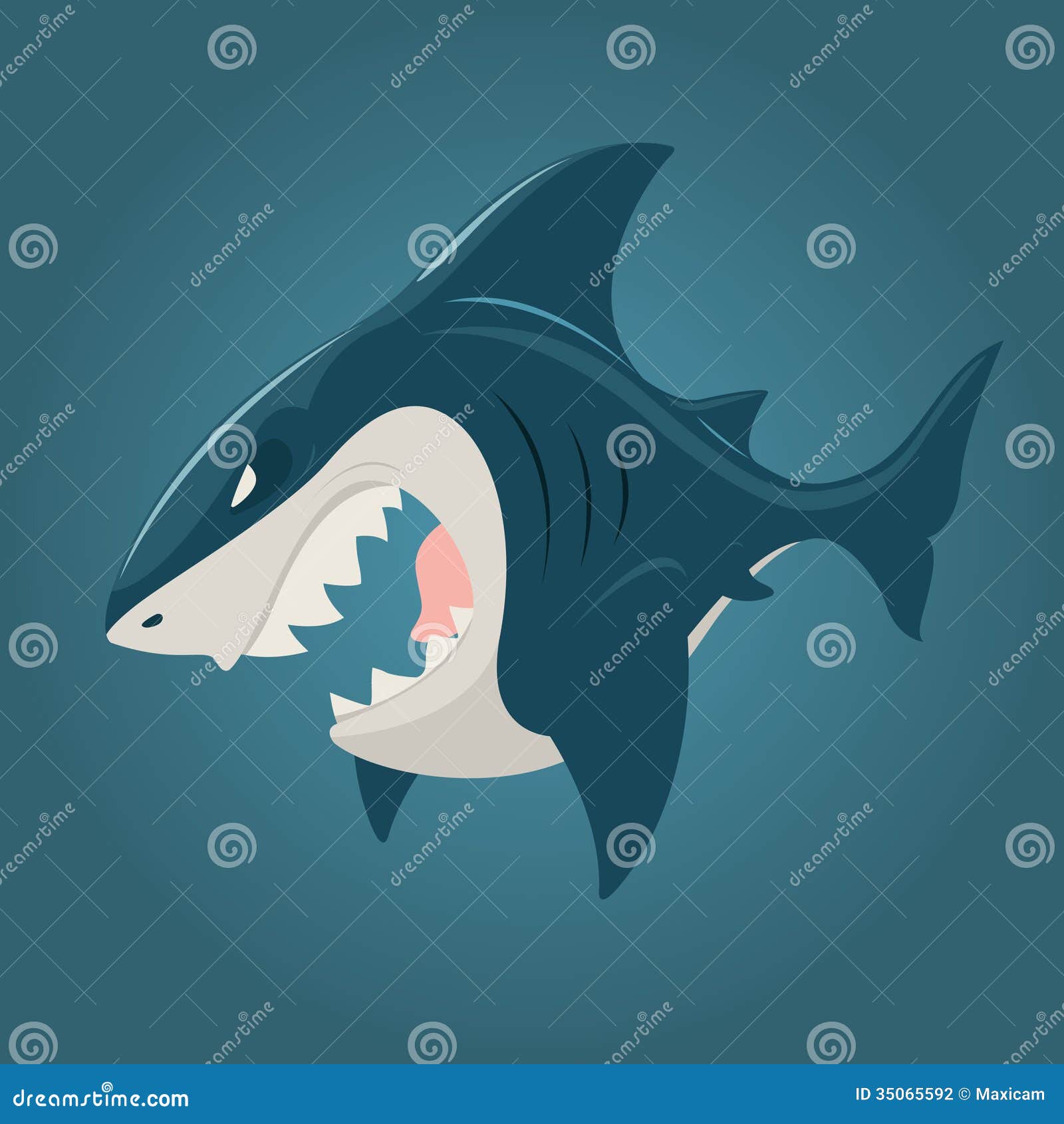 Illustration of Shark stock vector. Illustration of animals - 35065592