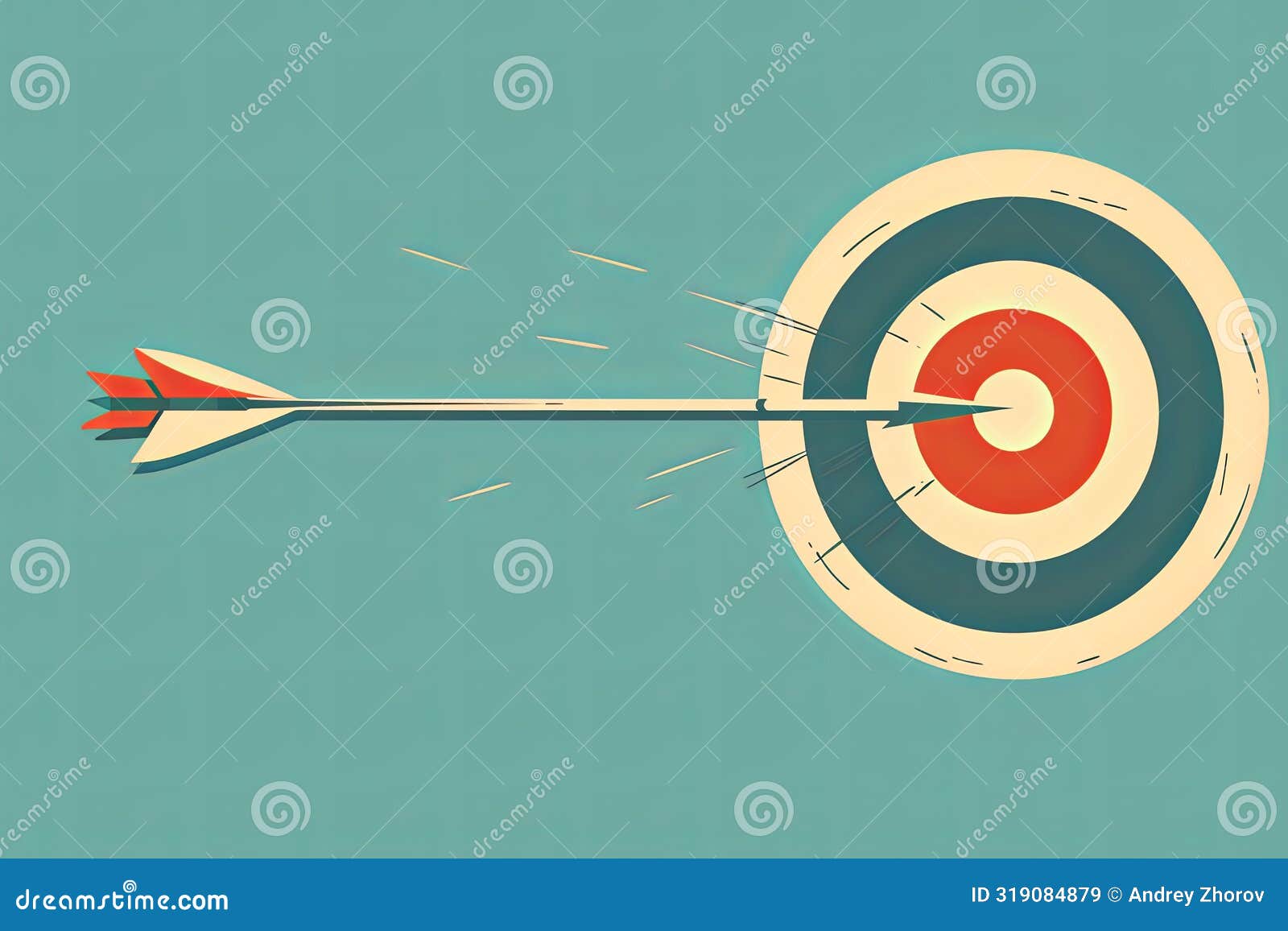 Llustration of a Sharp Arrow Hitting the Center of a Target Stock ...