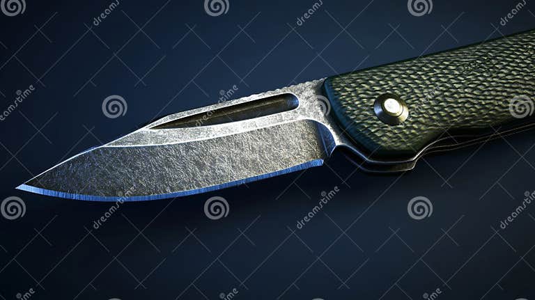 Illustration of a Sharp Box Cutter with a Green Handle Stock Photo ...