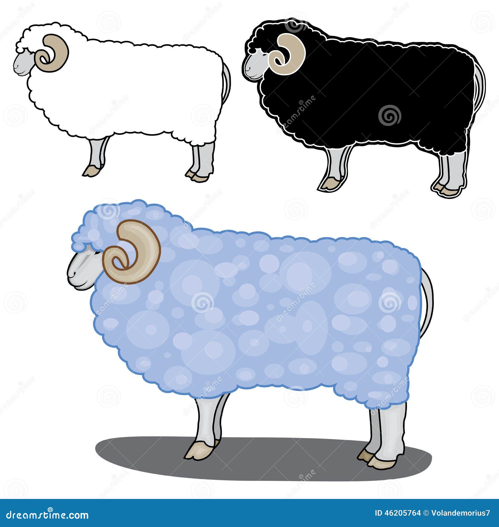 Illustration of Sheep in Different Styles Stock Vector - Illustration ...