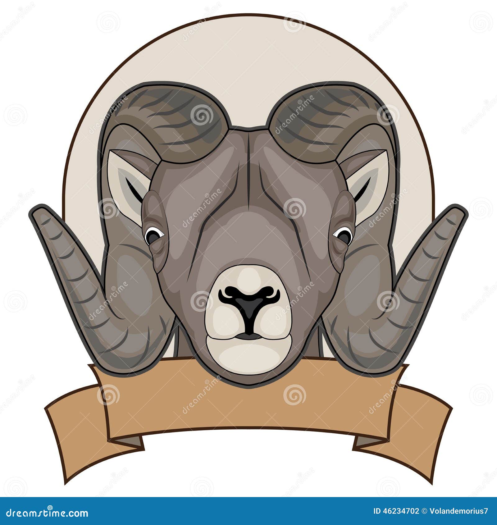 Illustration of a Sheep with Horns Stock Vector - Illustration of ...