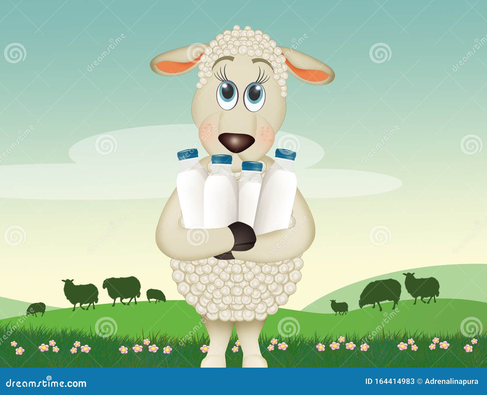 Illustration of sheep milk stock illustration. Illustration of wool ...