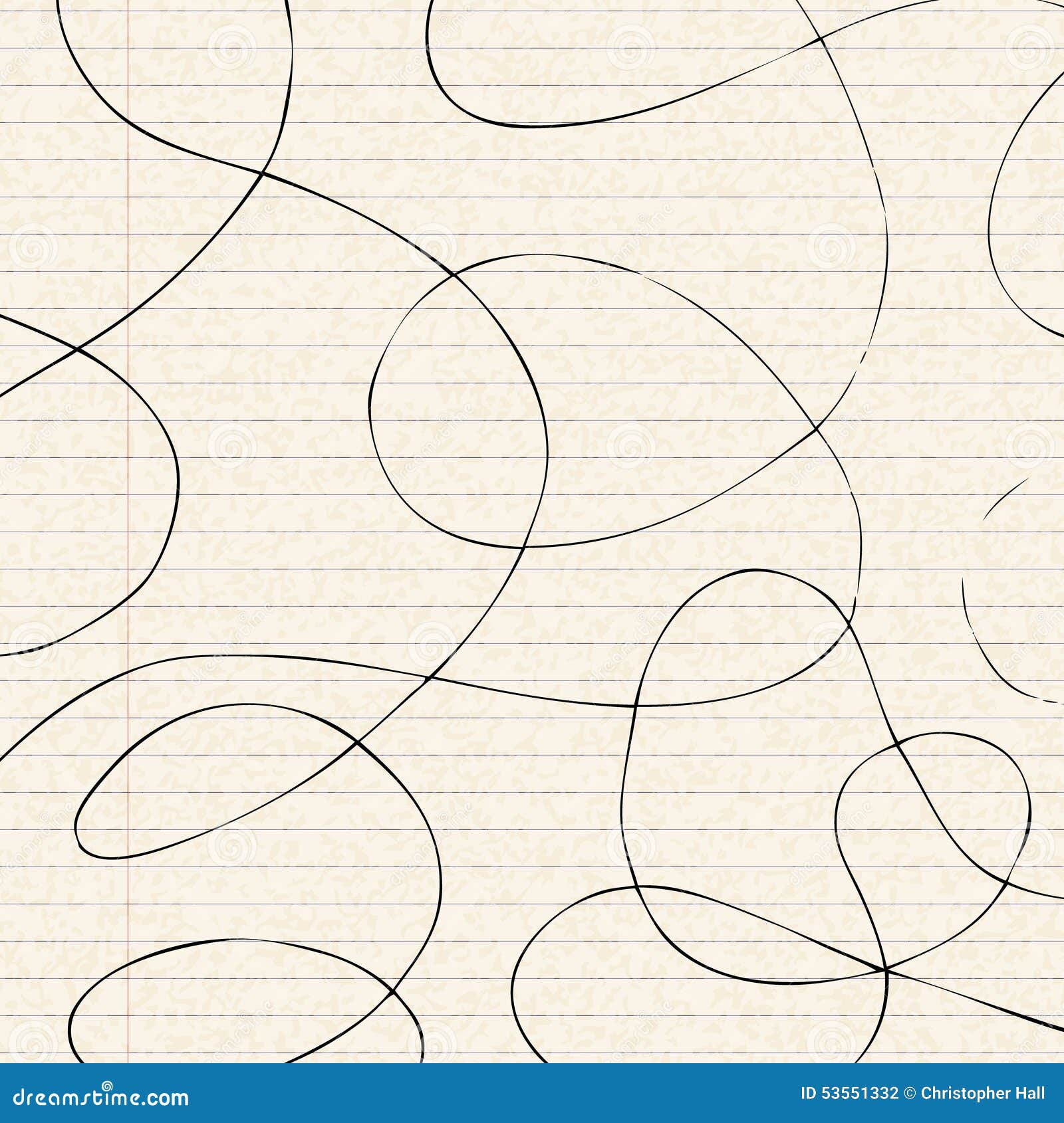 Illustration of a Sheet of Lined Paper Stock Vector - Illustration of ...