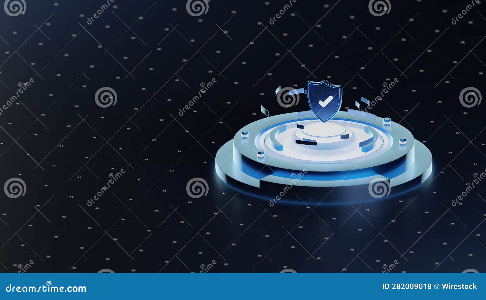 Illustration of Shield with Approve Icon: Cyber Security Concept Stock ...