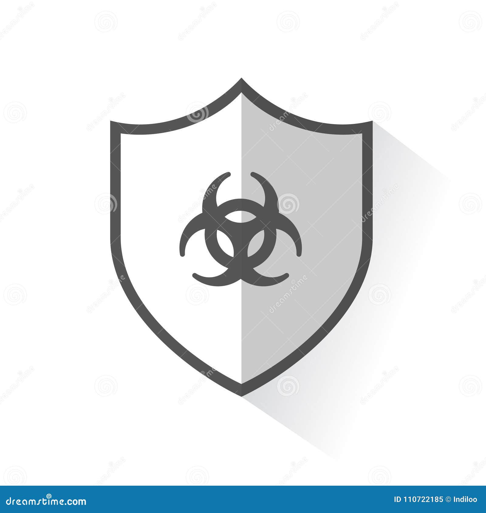 Biohazard icon on shield stock illustration. Illustration of armor ...