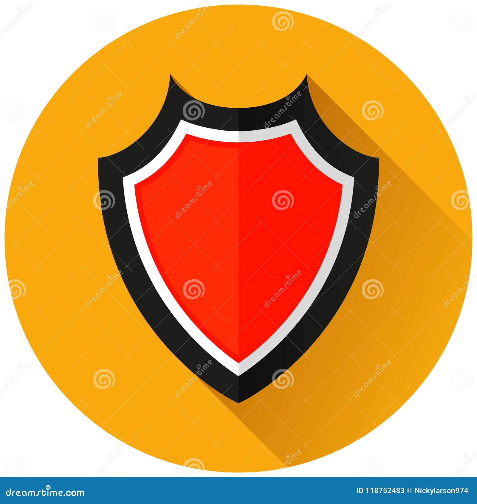 Shield Circle Orange Icon Concept Stock Vector - Illustration of ...