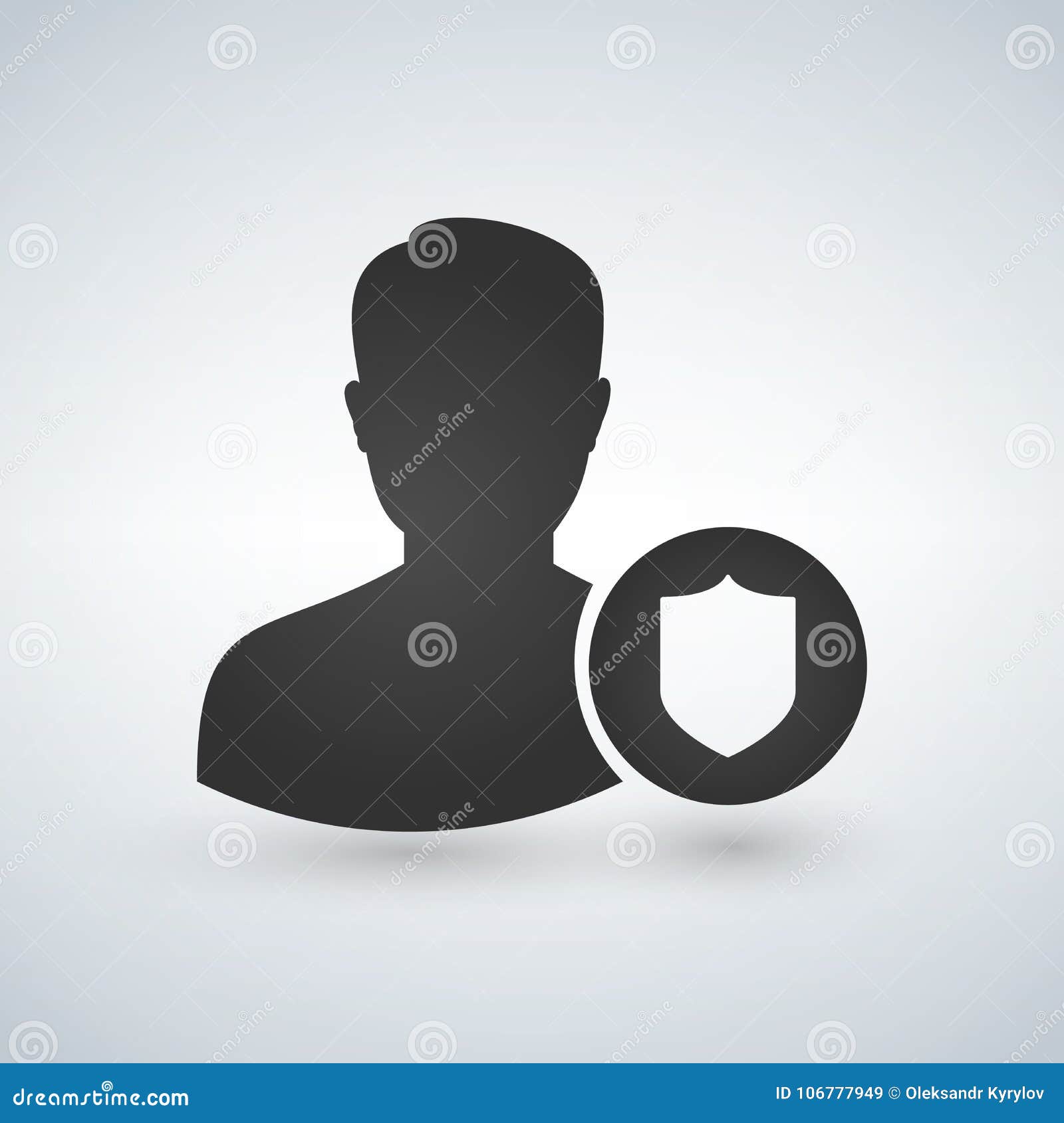 Illustration of Shield Icon with an Avatar Stock Illustration ...