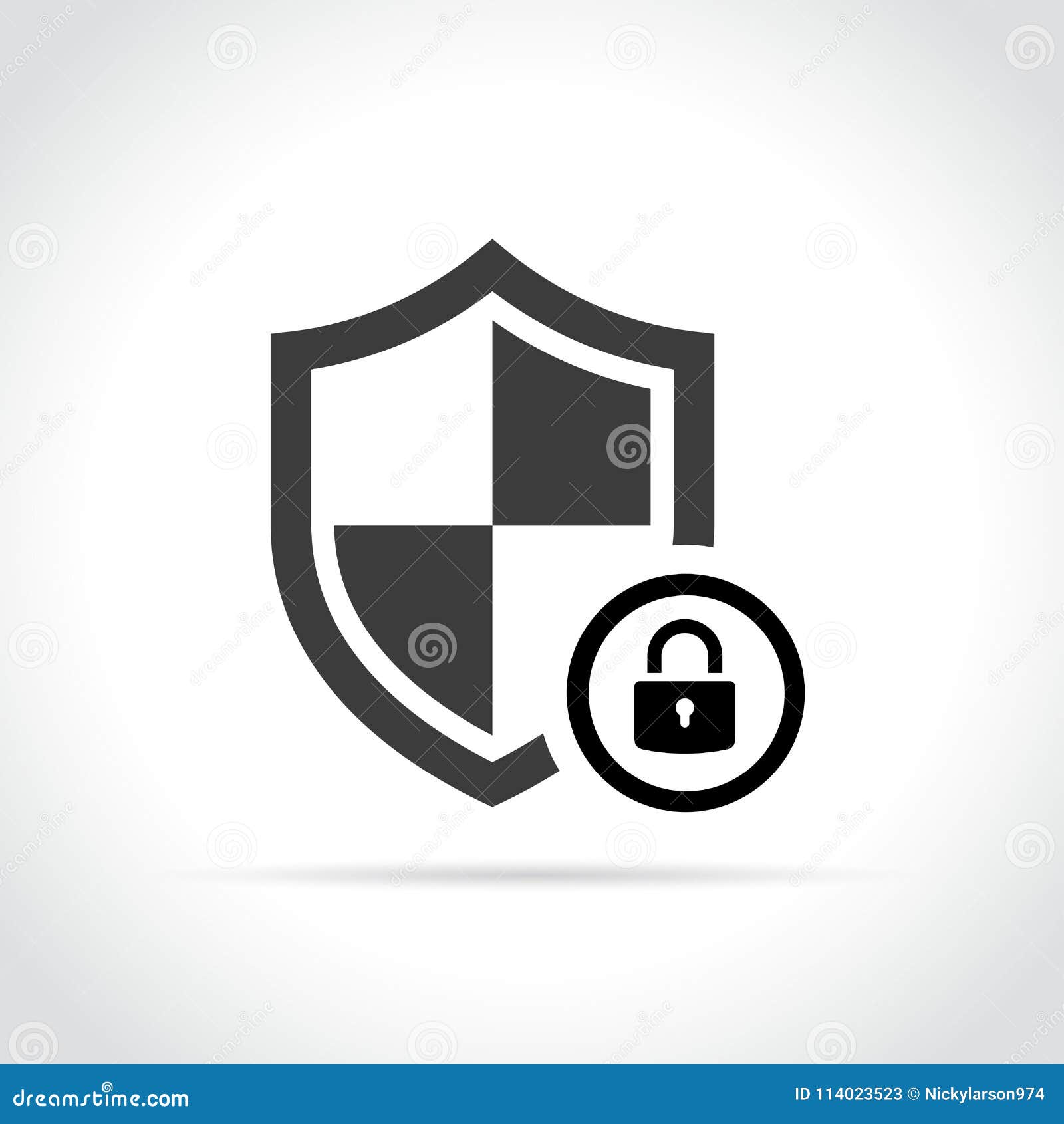 Shield with Padlock Icon Concept Stock Vector - Illustration of protect ...