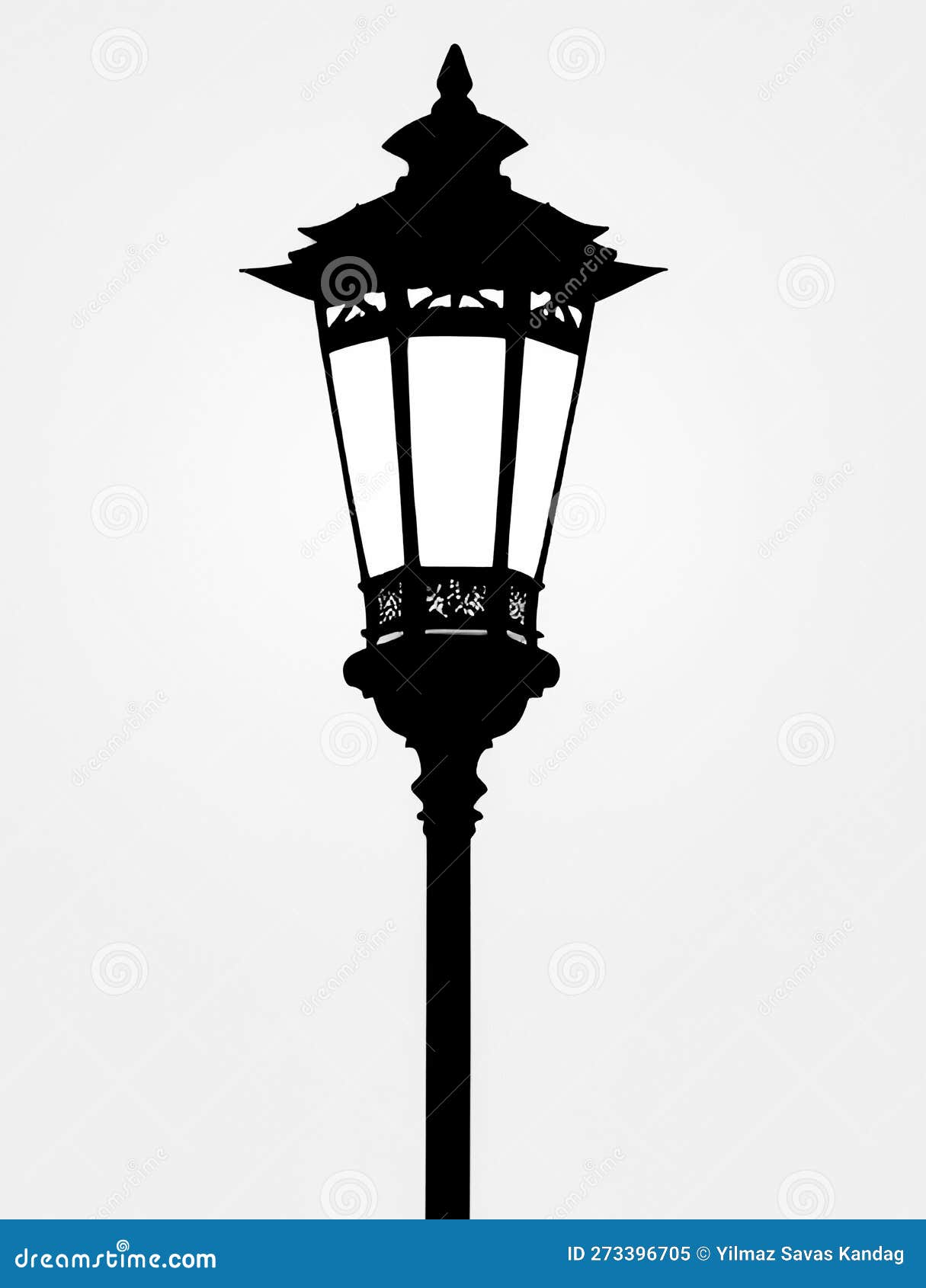 Illustration of a Shining Lamp Post in the Dark. Stock Vector ...