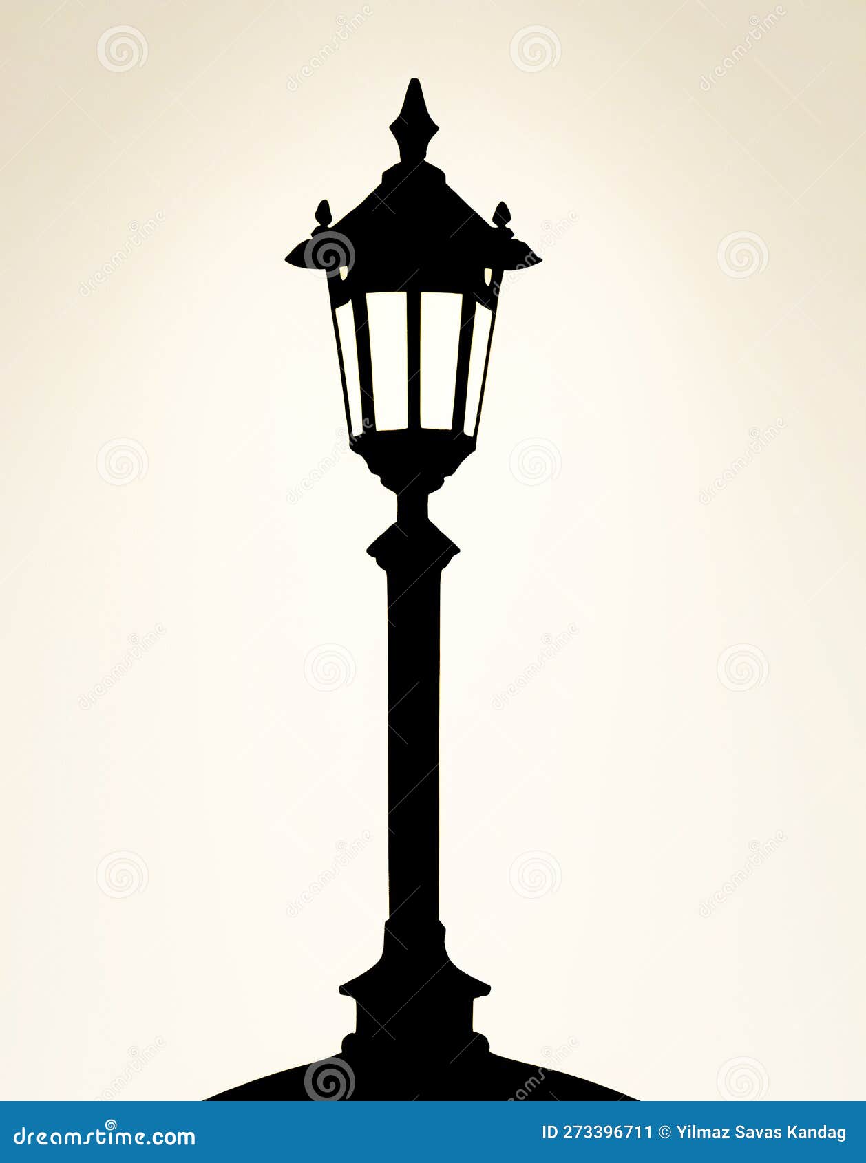 Illustration of a Shining Lamp Post in the Dark. Stock Vector ...