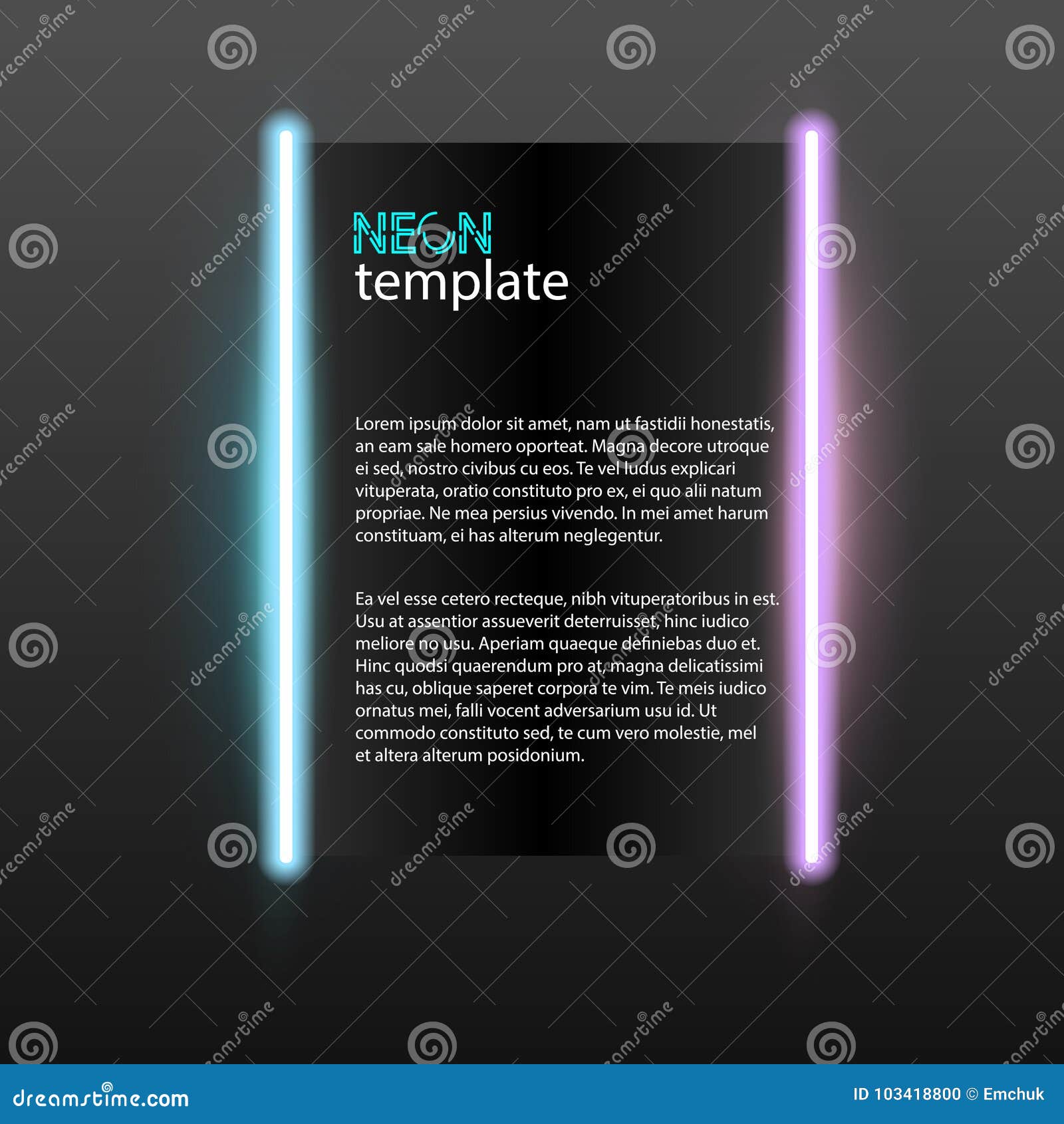 Illustration of Shining Square Banner. Vector Neon Frame Stock Vector ...
