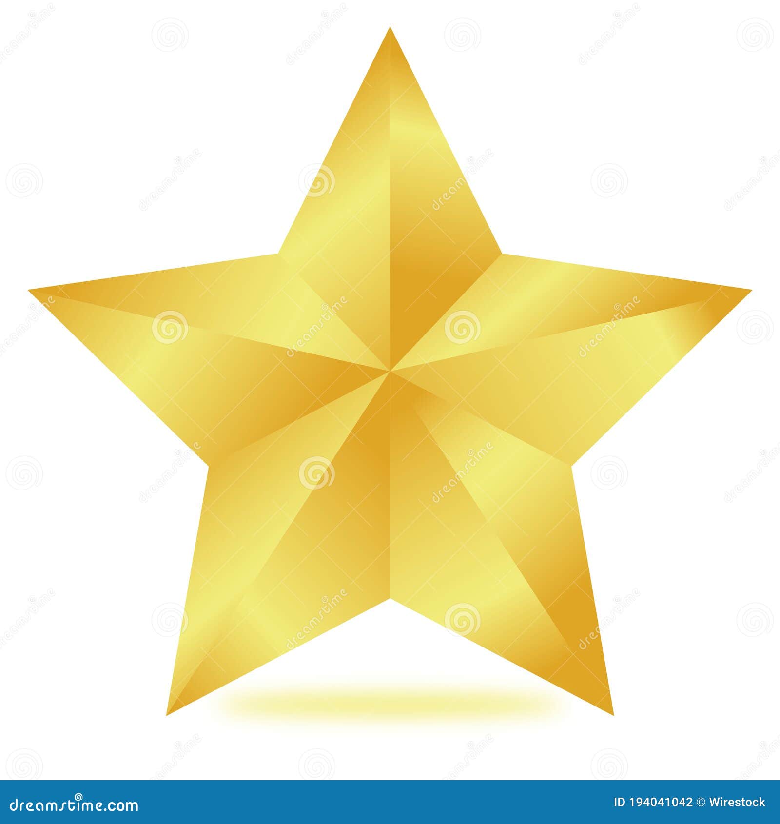 Illustration of a Shiny Golden Star Shape Isolated on a White ...
