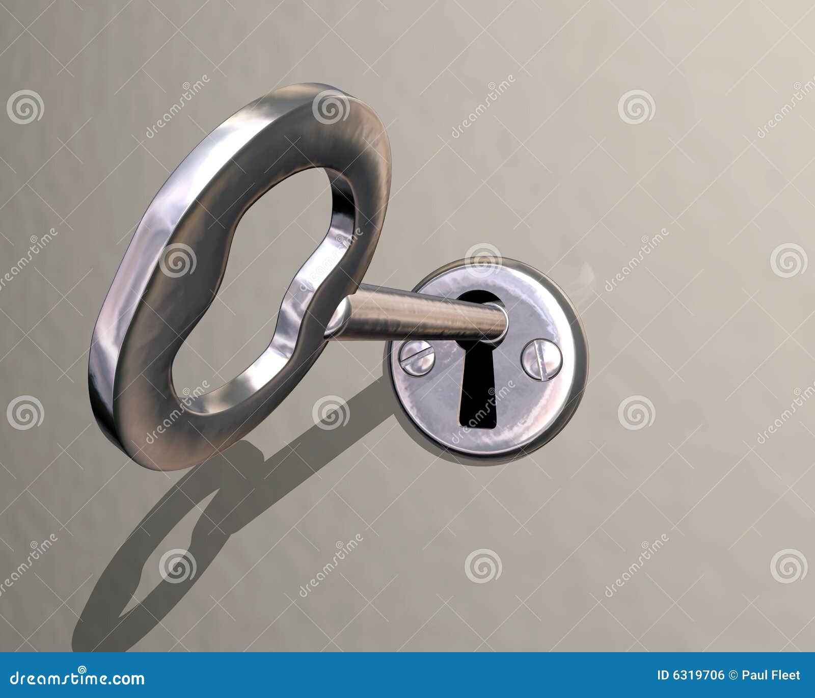 Illustration Of Shiny Key Being Turned In Lock Stock Photography ...