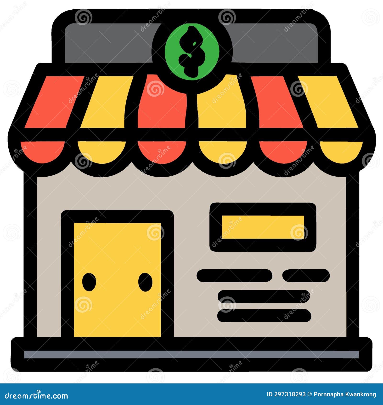 Illustration of a Shop with a Dollar Sign Stock Illustration ...