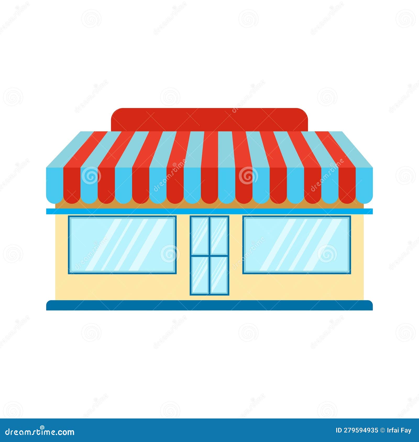 Illustration of a Shop Front Complete with Windows Stock Vector ...