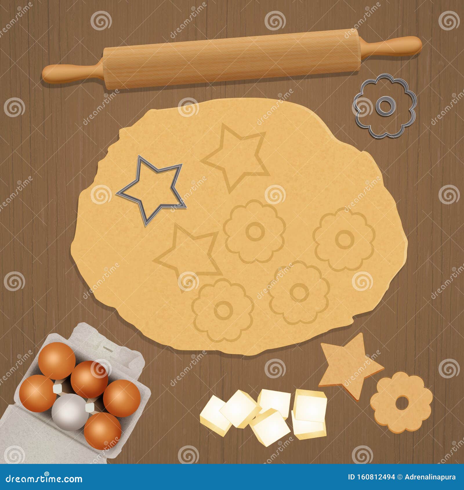 Illustration of Shortbread Biscuits Stock Illustration - Illustration ...