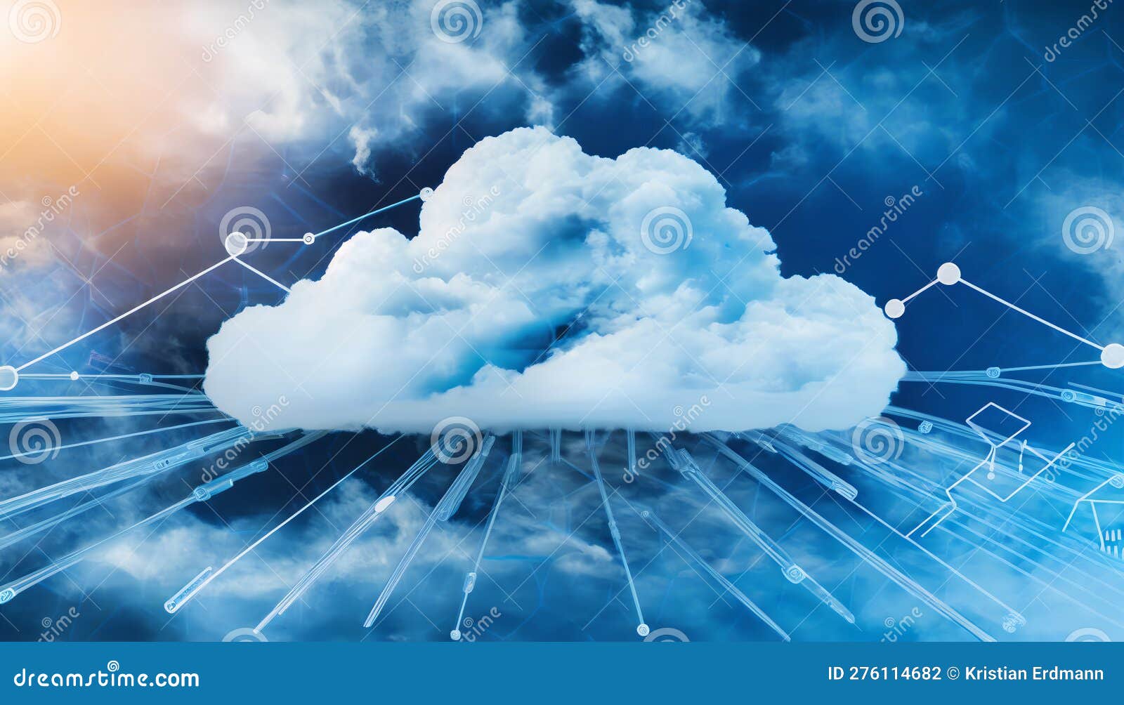 Cloud Computing Data Transfer Network Stock Illustration - Illustration ...