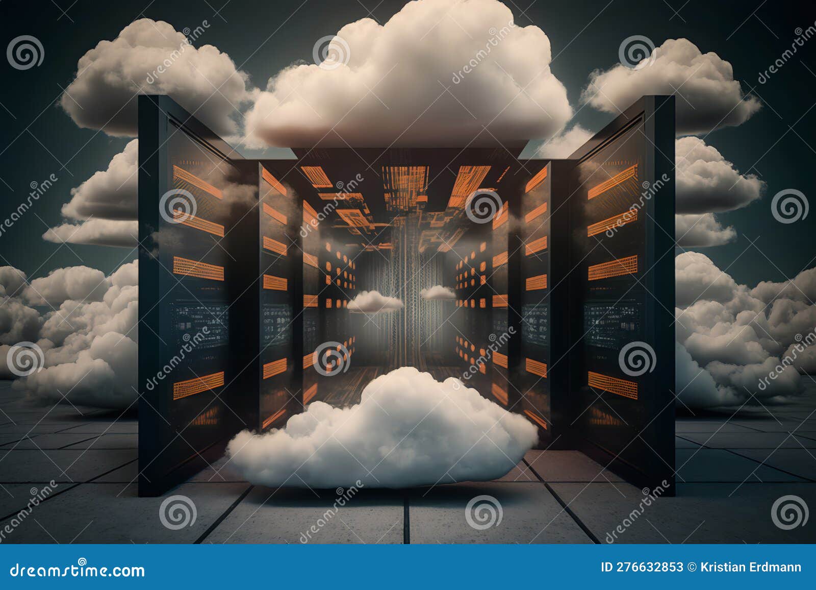 Cloud Computing Data Transfer Network Stock Illustration - Illustration ...