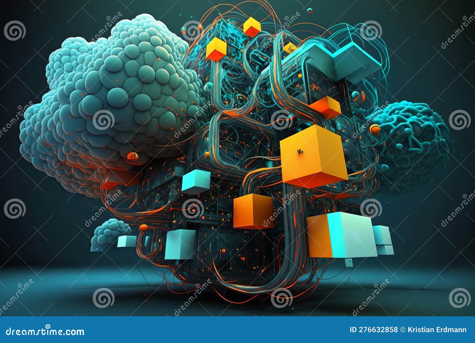 Cloud Computing Data Transfer Network Stock Illustration - Illustration ...