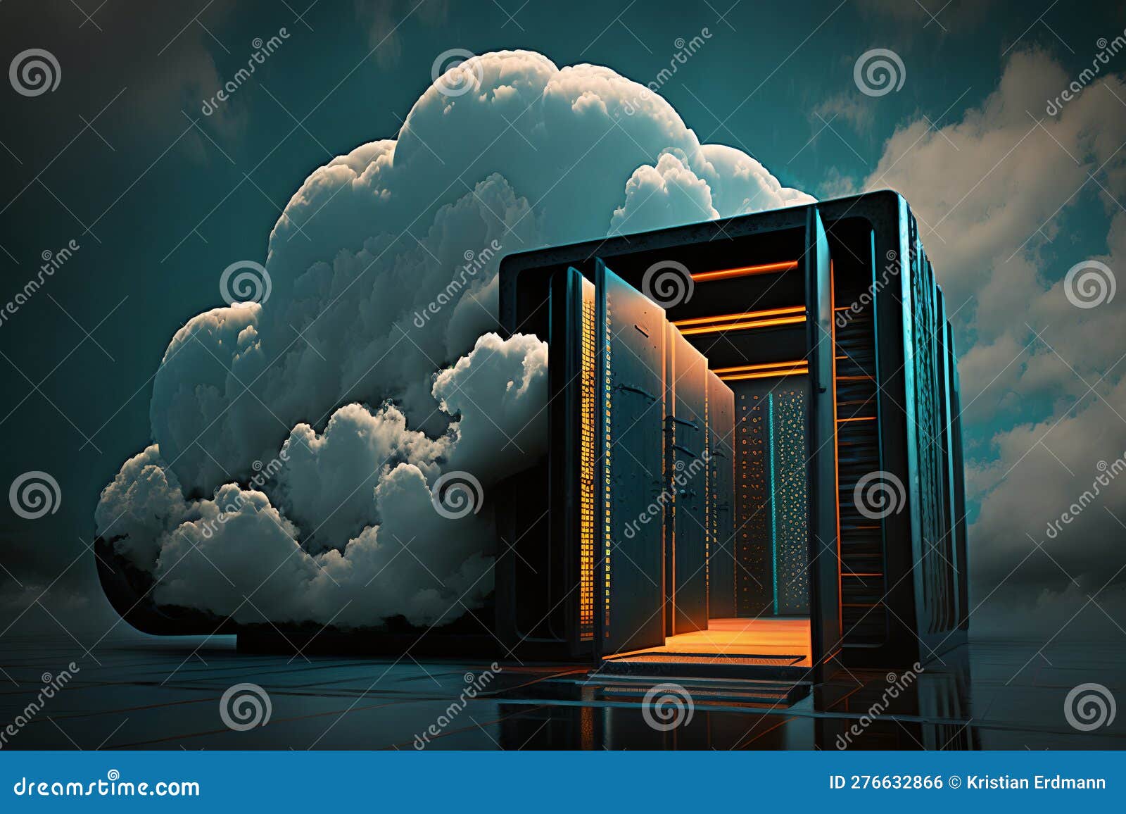 Cloud Computing Data Transfer Network Stock Illustration - Illustration ...