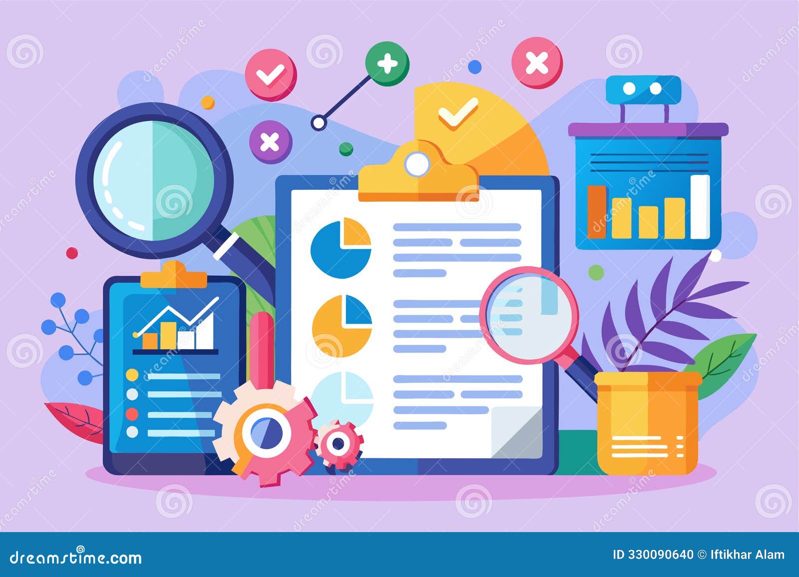 This Illustration Showcases Customizable Audit Tools Featuring Charts ...