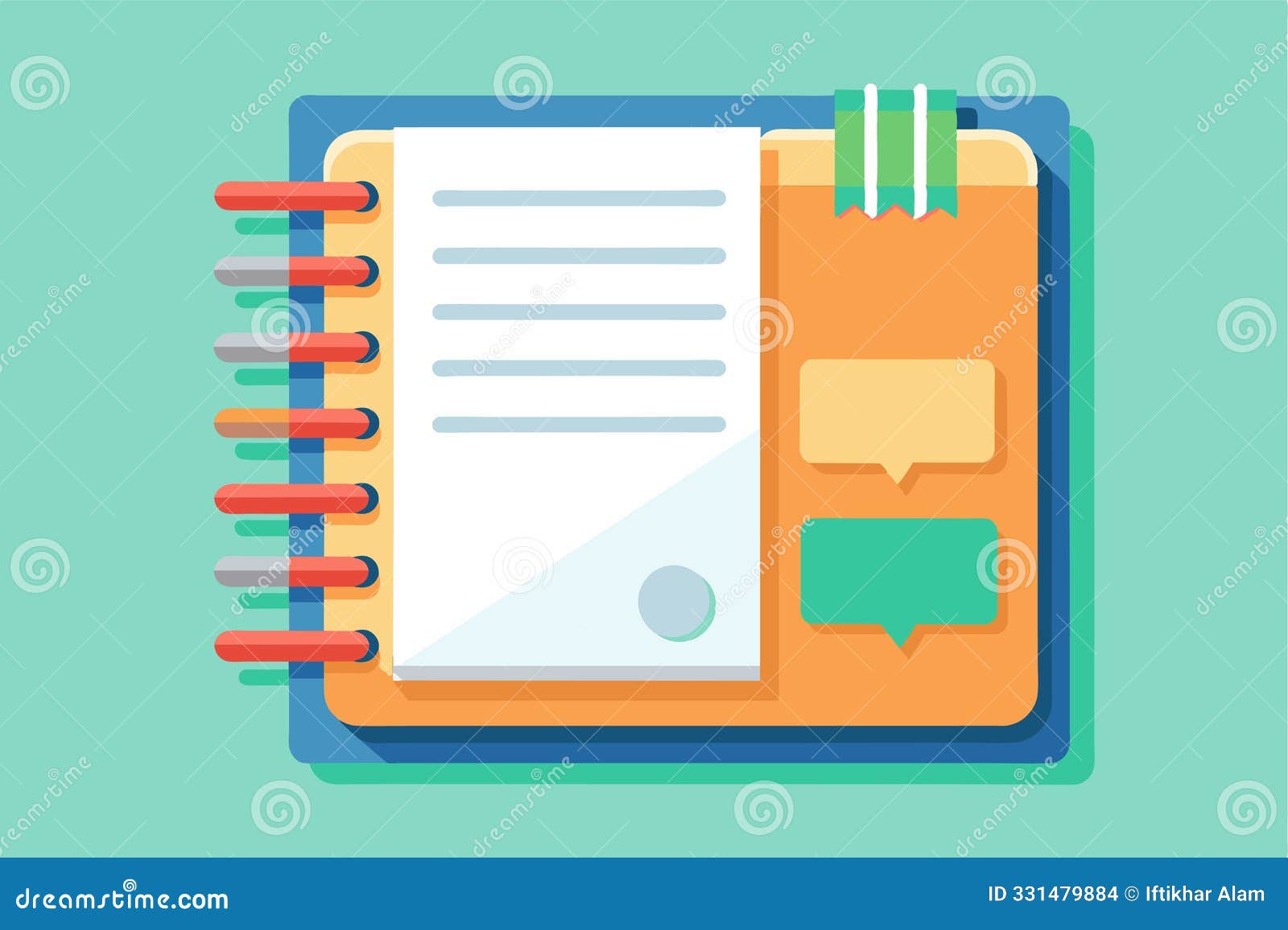 This Illustration Showcases a Customizable Diary with Blank Pages ...