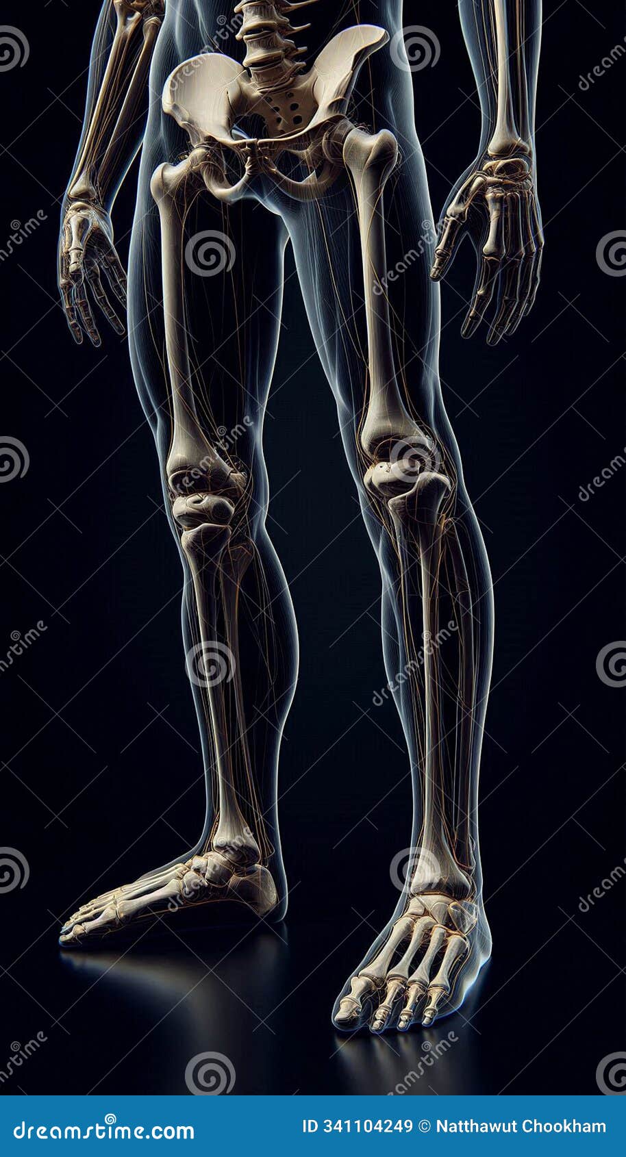 Human Skeleton Anatomy Visualization Stock Illustration - Illustration ...