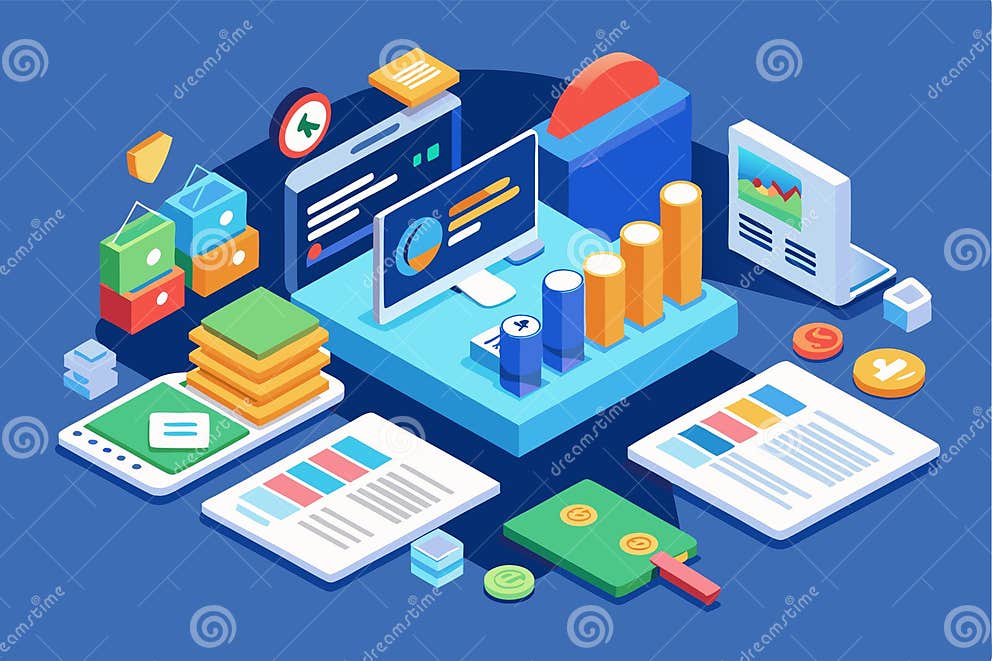 The Illustration Showcases Diverse Credit Assessment Tools, Graphs, and ...