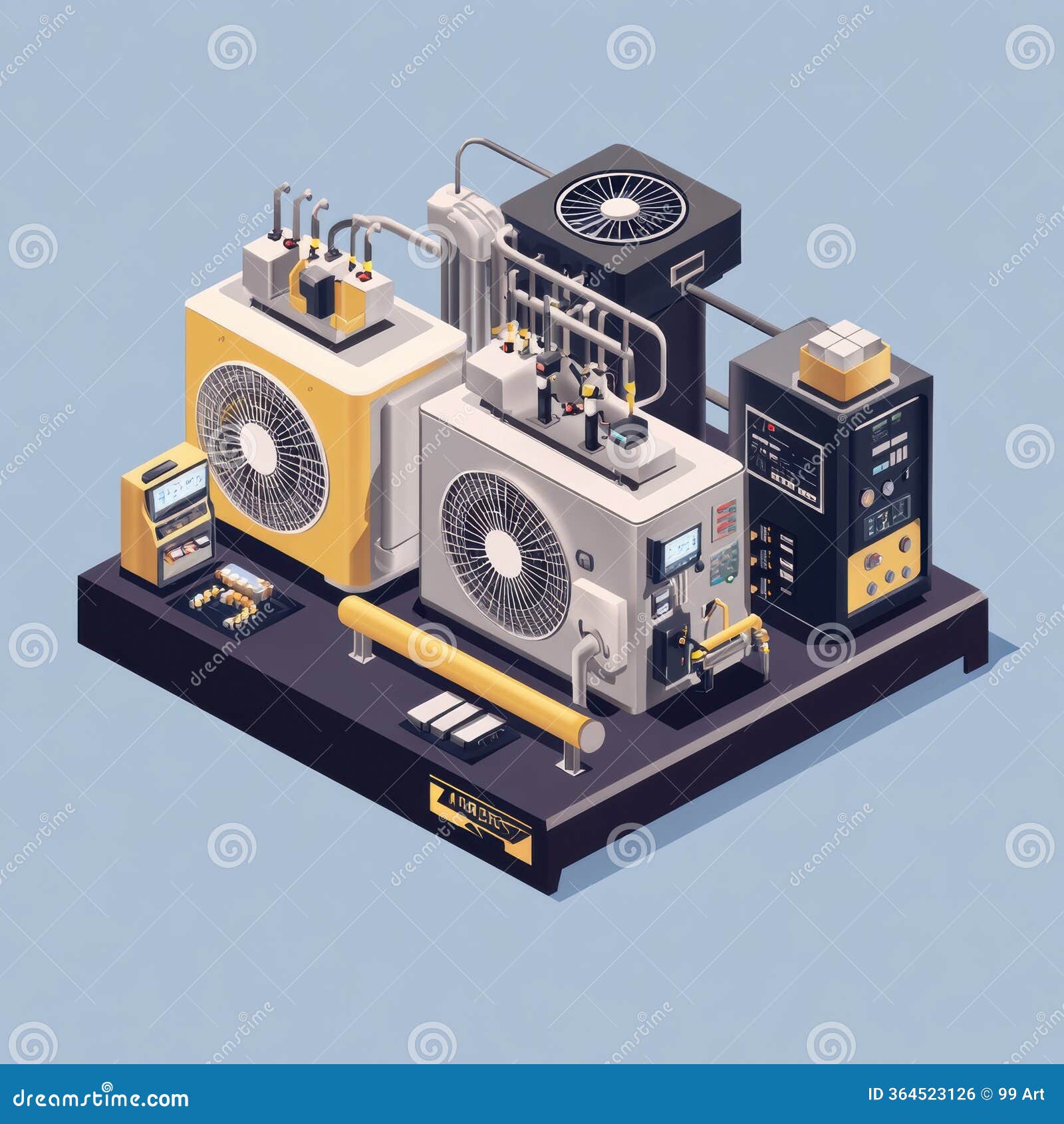 Air Compressors Isometric Blueprints Cartoon Vector | CartoonDealer.com ...