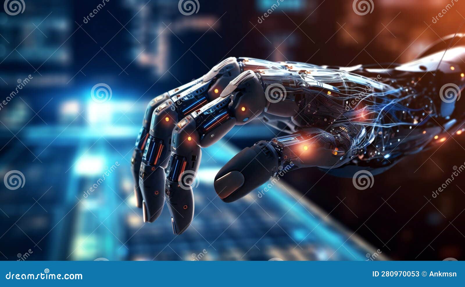 Illustration Showcases the Synergy between a Robot and a Human, Hand ...