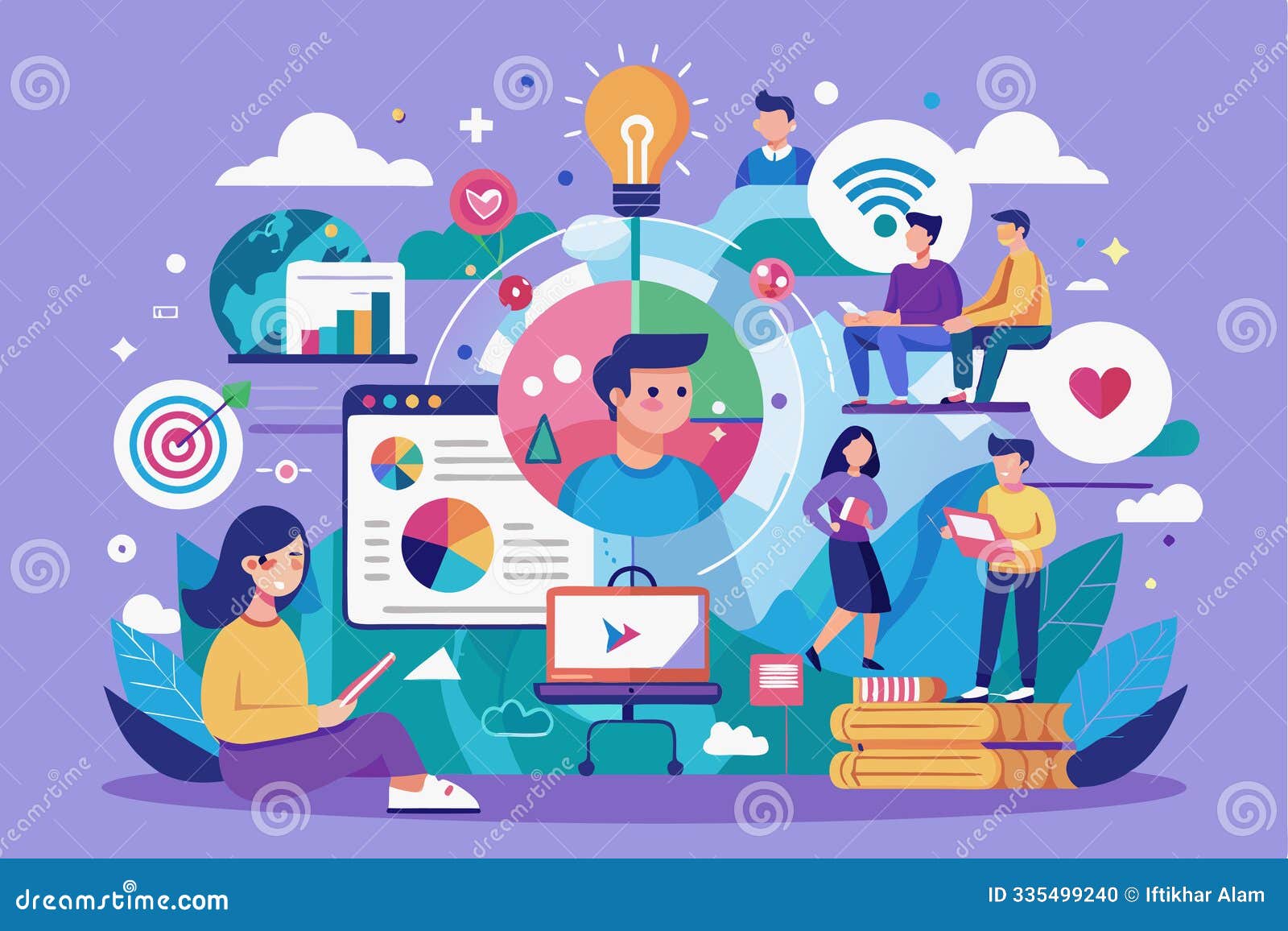 This Illustration Showcases Various Aspects of Social Strategy ...