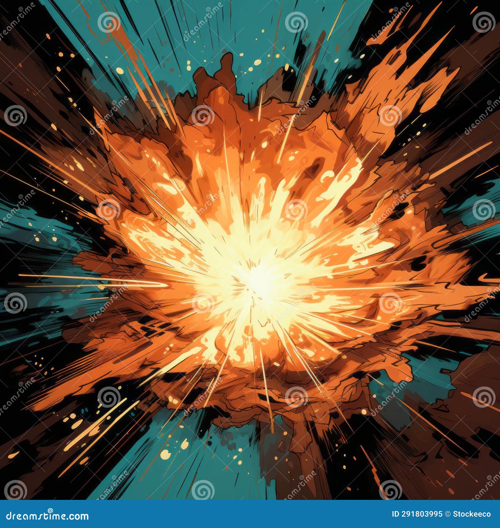 Retro Comic Book Style Supernova Explosion Illustration Stock ...