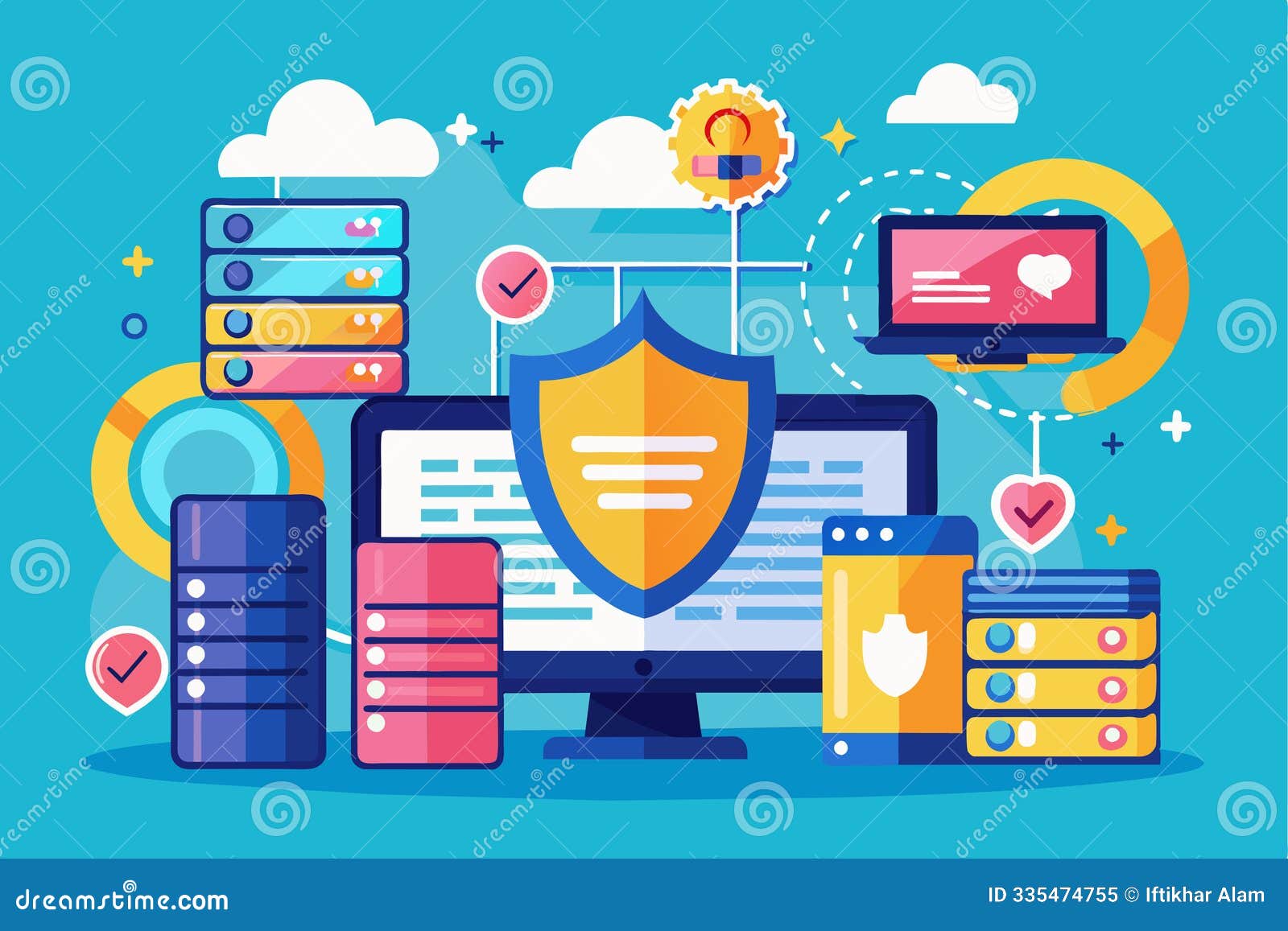 Illustration Showcasing SQL Technology and Online Data Security ...