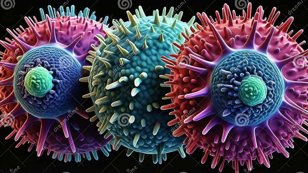 An Illustration Showcasing Viruses of Various Shapes, Including ...