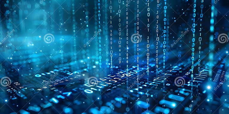 Illustration Showing Binary Code Converting To Data Protected Highlighting Encryption Importance ...