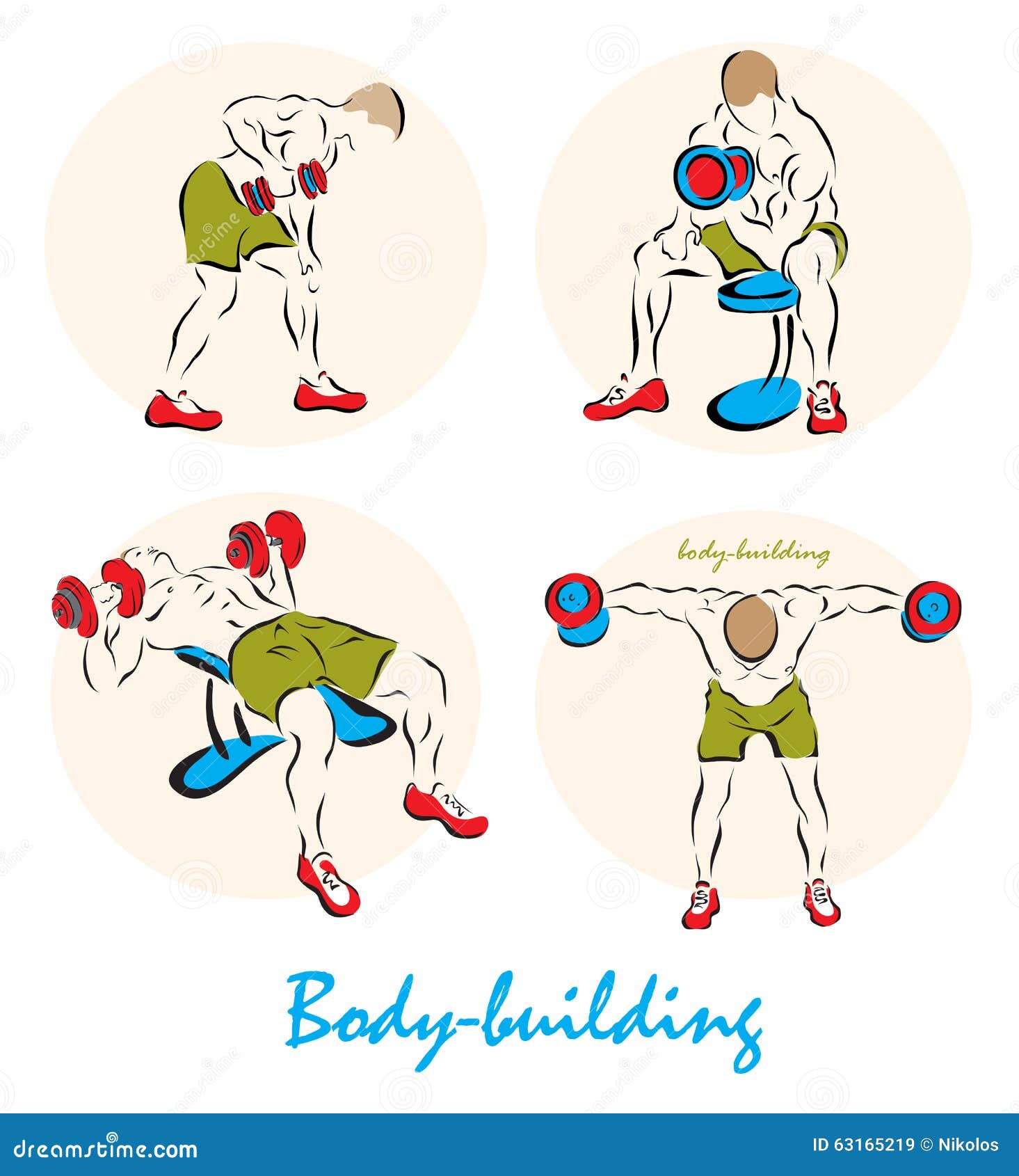 Illustration Showing a Body-building Stock Vector - Illustration of ...