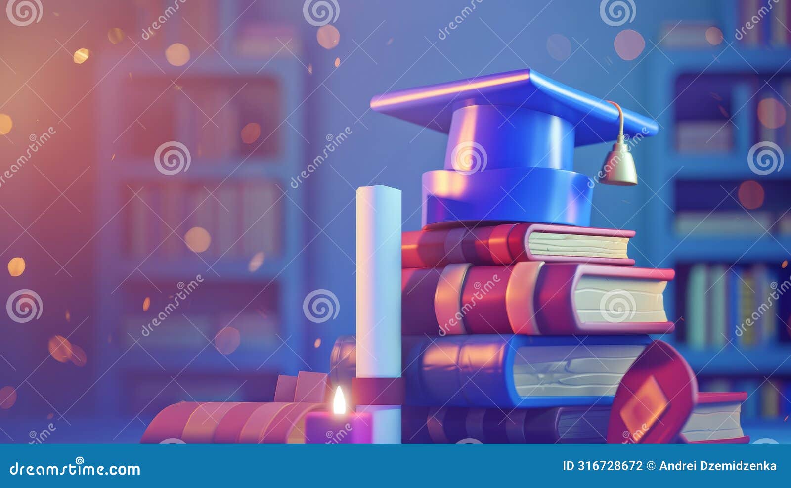 Illustration Showing a 3D Render of a Student Graduating from School ...