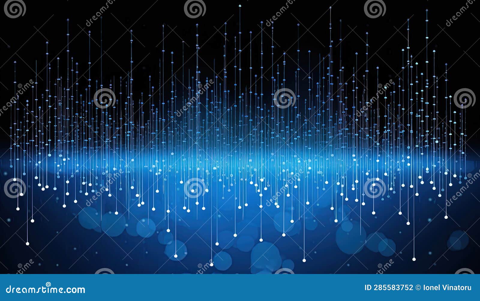 Illustration Showing Data As Rain Falling from the Virtual Cloud Onto ...
