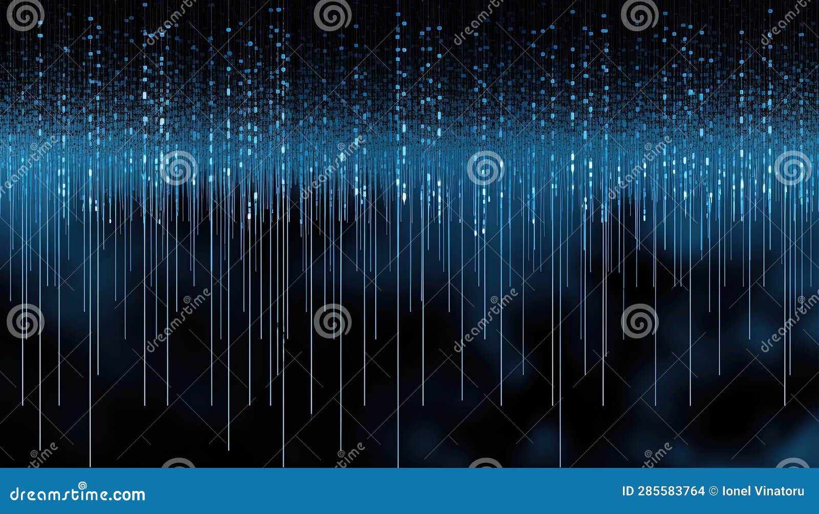 Illustration Showing Data As Rain Falling from the Virtual Cloud Onto ...