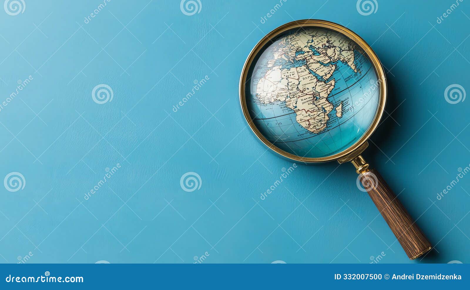 Illustration Showing a Globe with a Magnifying Glass Looking for ...