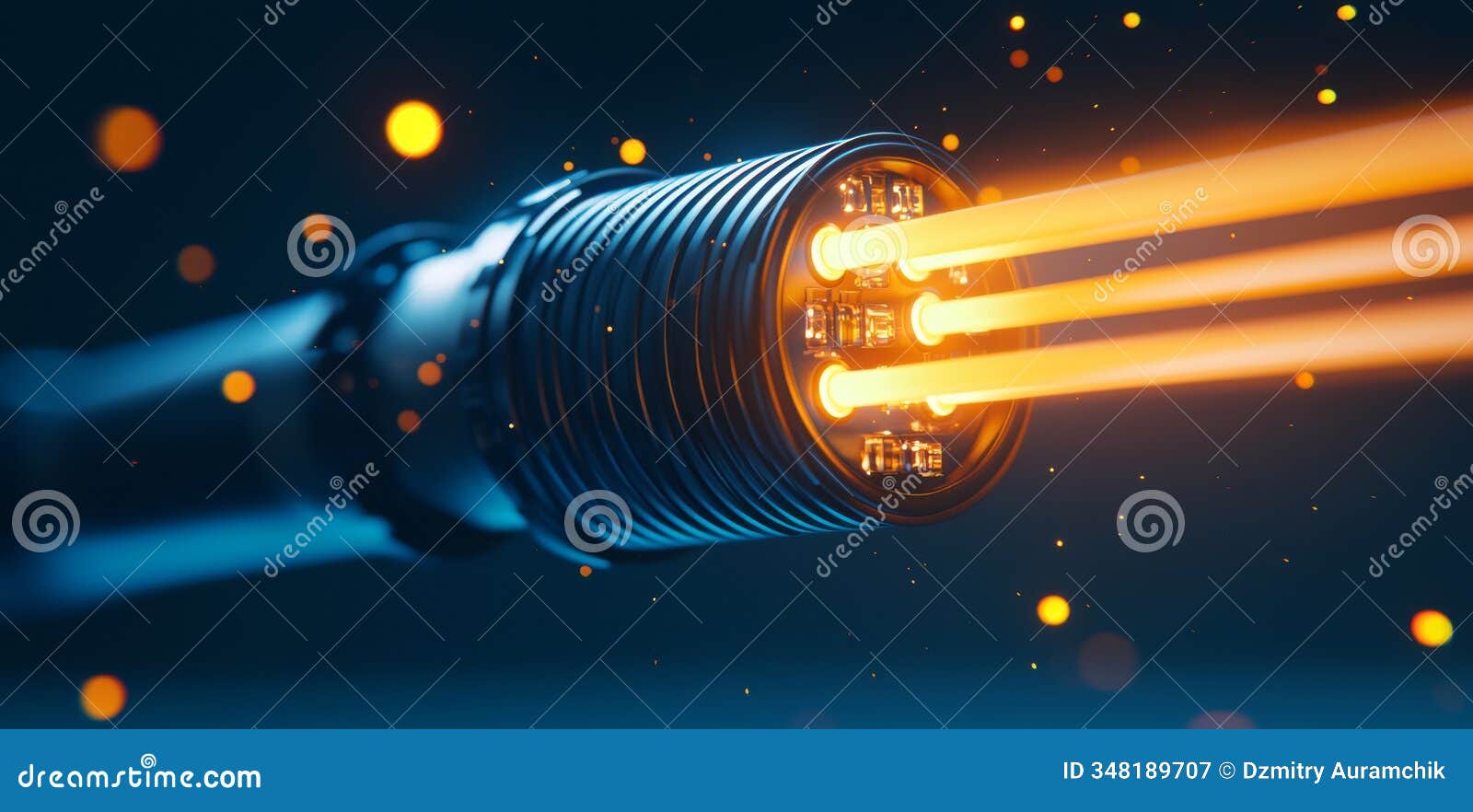 An Illustration Showing High-speed Data Transfers Using Glowing Fiber ...