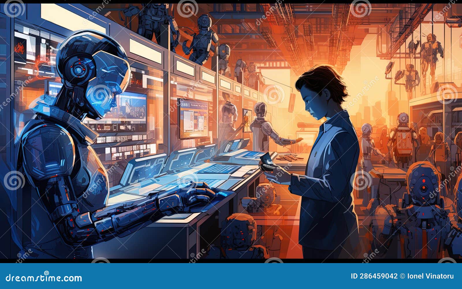 Illustration Showing How Technological Advances Reshape the Workforce ...