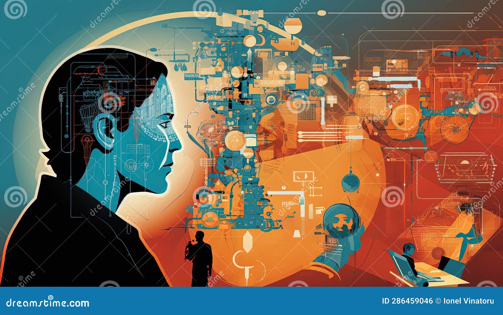 Illustration Showing How Technological Advances Reshape the Workforce ...