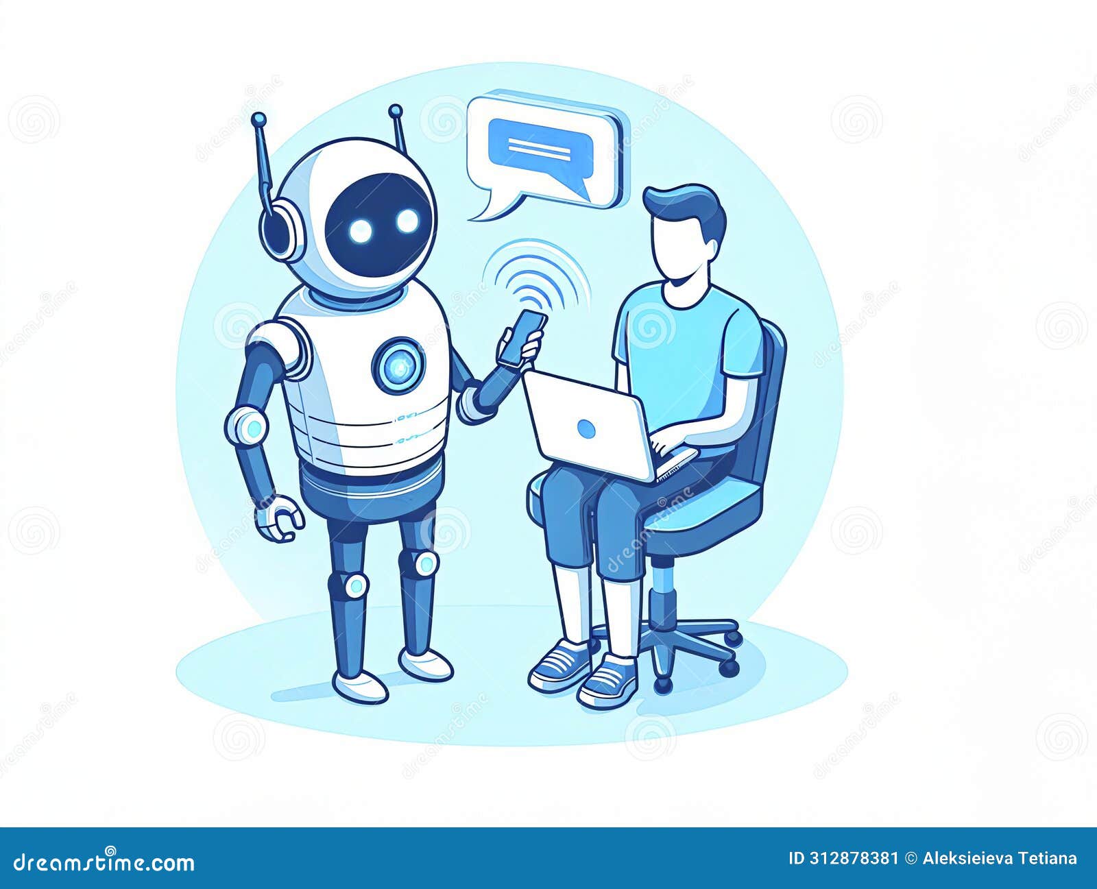 An Illustration Showing the Work of People with Artificial Intelligence ...