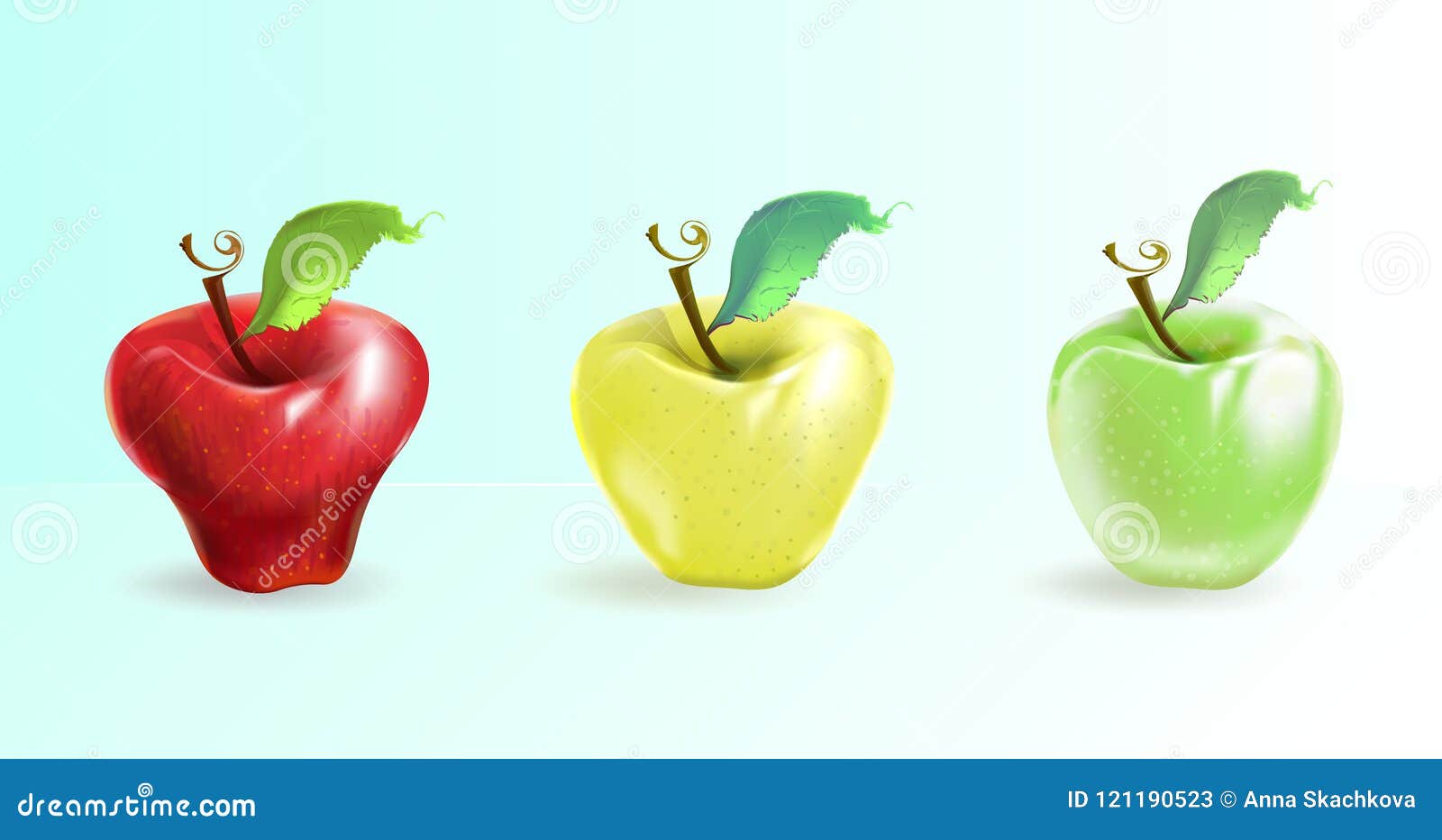 The Illustration Shows Apples of Different Sort Stock Vector ...