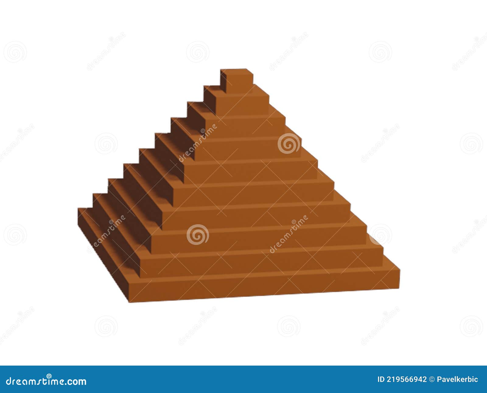 Pyramid 3D - isolated stock illustration. Illustration of leaves ...